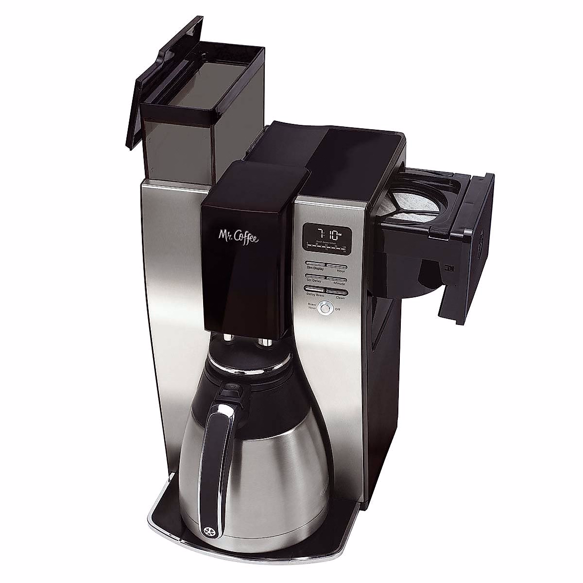 Mr. Coffee Coffee Maker, Programmable Coffee Machine with Auto Pause, 10 Cups, Stainless Steel