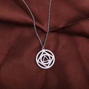 Detailed AA & NA Anonymous Dual Pendant Necklace Keyring 12 Steps Recovery Sober Gift (silver necklace)