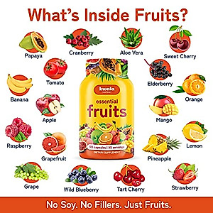 Kwala Nutrition Fruit and Vegetable Supplements to Boost Energy Balance - Premium Whole Food Fruits and Veggies from Nature - 90 Fruit, 90 Veggie Capsules - Vitamins, Soy Free, Made in USA - Pack of 2