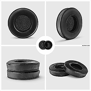 BRAINWAVZ Round Sheepskin Leather Earpads - Fits Many Large Headphones - SteelSeries, HD668B, ATH, AKG K553, HifiMan, ATH, Philips, Fostex, Sony Memory Foam Ear Pad & More