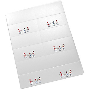 Holiday and Winter Snowman Printable Place Cards, Set of 60 (10 Sheets), Laser & Inkjet Printers - Wedding, Party, Dinner, and Special Events - Made in the USA