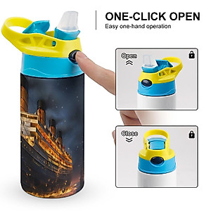 Titanic Cruise Ship Voyage Stainless Steel Water Bottle Insulated Travel Mug with Leakproof Locking Lid for Hot Or Cold Drinks 350ml