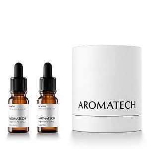 AromaTech Santal & The Hotel Set | Gift Set of Aroma Diffuser Essential Oils Blend of Santal Cardamom, Papyrus, Musk | The Hotel Peach, Red Rose, Pine - 10 Milliliter