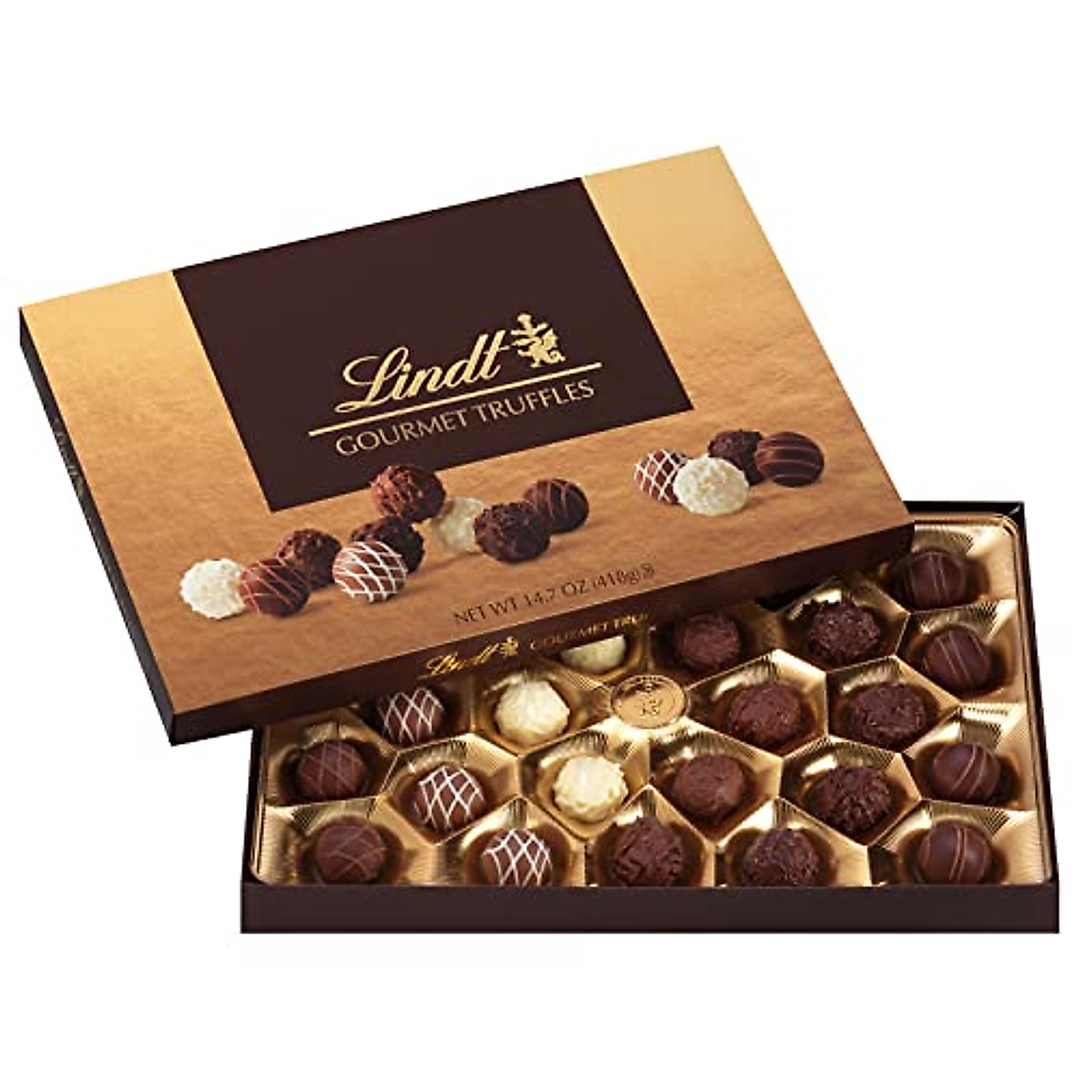Lindt Gourmet Chocolate Truffles Gift Box, Assorted Chocolate Truffles, Great for gift giving, 14.7 Ounces