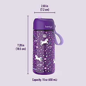 Bentgo Kids Prints Lunch Box Kids Water Bottle - New & Improved 2023 (Unicorn)