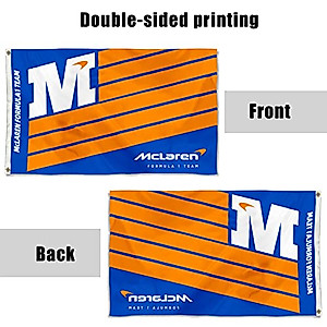 Bayyon Checked Flag MCLAREN Formula 1 Flag 3x5Feet for Car Fans with Brass Grommets