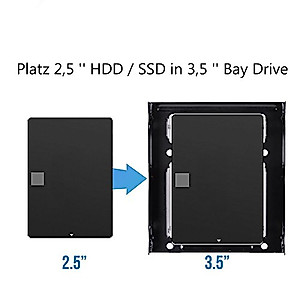 UCEC SSD Mounting Bracket kit 2.5 to 3.5 Hard Drive Adapter (SATA Data Cables and Power Cables Included) (2 x Bracket Conversion Frame)