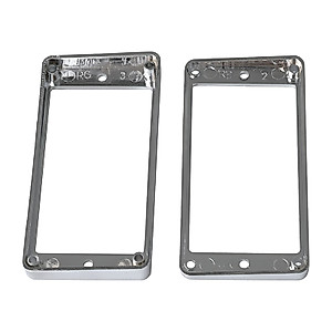 A Set of 2 Curve Plastic Humbucker Pickup Frame Mounting Ring 4mm Thick Chrome Pickup Frame