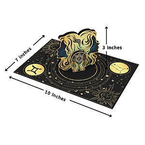 iGifts And Cards Gemini Zodiac Star Sign Birthday 3D Pop Up Greeting Card - Elegant Zodiac Sign Gift, Unique Birthday Present, Astrology Enthusiasts Surprise Celebration, Twin-Themed Party, 5x7