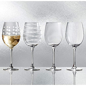 Mikasa Cheers Wine Glasses and Martini Glasses, Set of 8, Whimsical Etched Glassware