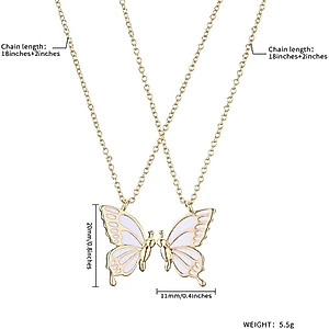Aunt Niece Matching Necklace 2 Butterfly Matching Gift Set for 2 Thanksgiving Mother's day Valentine's Christmas Birthday for auntie (Gold)