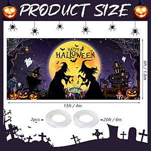 Large Halloween Garage Door Cover Garage Door Decoration Backdrop Party Background Wall Banner for Outdoor Halloween Themed Party Decoration 6 x 13 Ft (Backdrop-01)