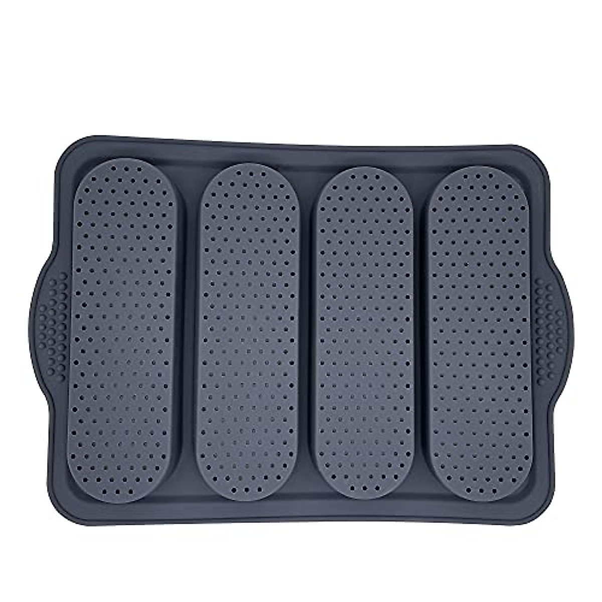 loaf pan atrccs Set of 1 with four buns French bread loaf pan bread pan non-stick pan easy to release household silicone food baking breakfast afternoon tea romantic dinner tool (black)