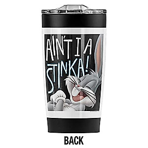 Looney Tunes Bugs Bunny Ain't I a Stinka! Stainless Steel Tumbler 20 oz Coffee Travel Mug/Cup, Vacuum Insulated & Double Wall with Leakproof Sliding Lid | Great for Hot Drinks and Cold Beverages