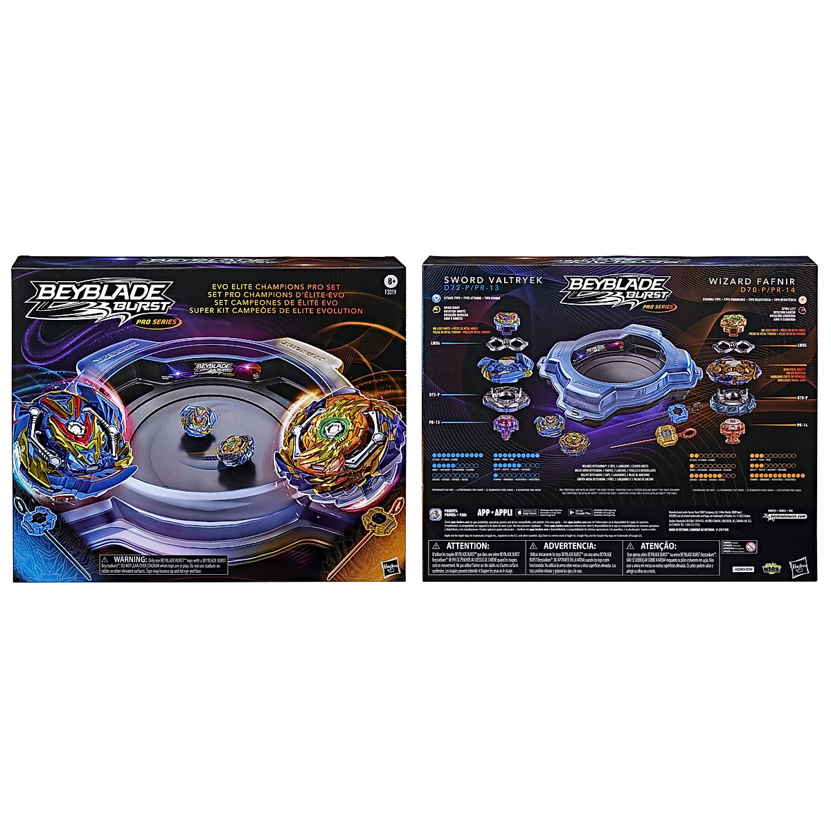 Beyblade Burst Pro Series Evo Elite Champions Pro Set - Complete Battle Game Set with Beystadium, 2 Battling Top Toys and 2 Launchers