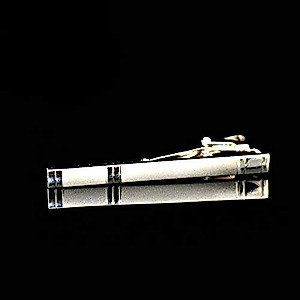 JEMYGINS Plaid Black Tie and Pocket Square Hankerchief Mens Silk Necktie with Tie Clip Sets(2)