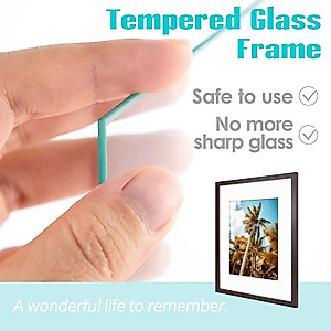 Frametory, 16x20 Picture Frame with Mat for 11x14 Picture- - High Definition Glass Wide Molding - Preinstalled Wall Mounting Hardware (Brown, 2 Pack)