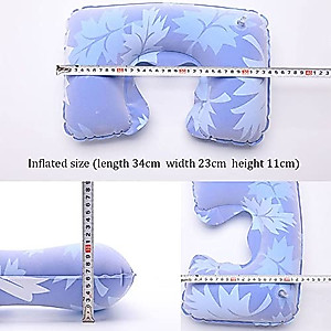 okdeals Inflatable U Shape Neck New Airplane Driving Nap Support Head Rest Travel Pillow Multicolor Portable Office Air Cushion(1,Wine red)