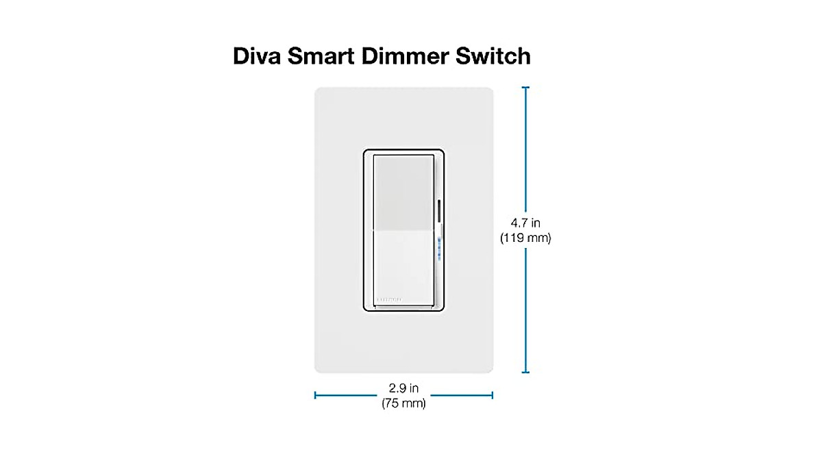 Lutron Diva Smart Dimmer Switch Kit – No Neutral Needed, Smart Hub Included