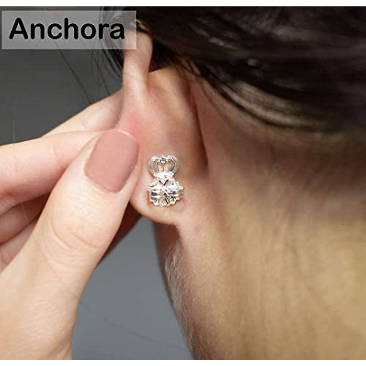ANCHORA Original Magic Earring Backs for Droopy Ears | Earring Lifters for Heavy Earring | Earing Lifter Backs BAX | Earlobe Secure Clear Miracle (2 Silver 1 Gold)