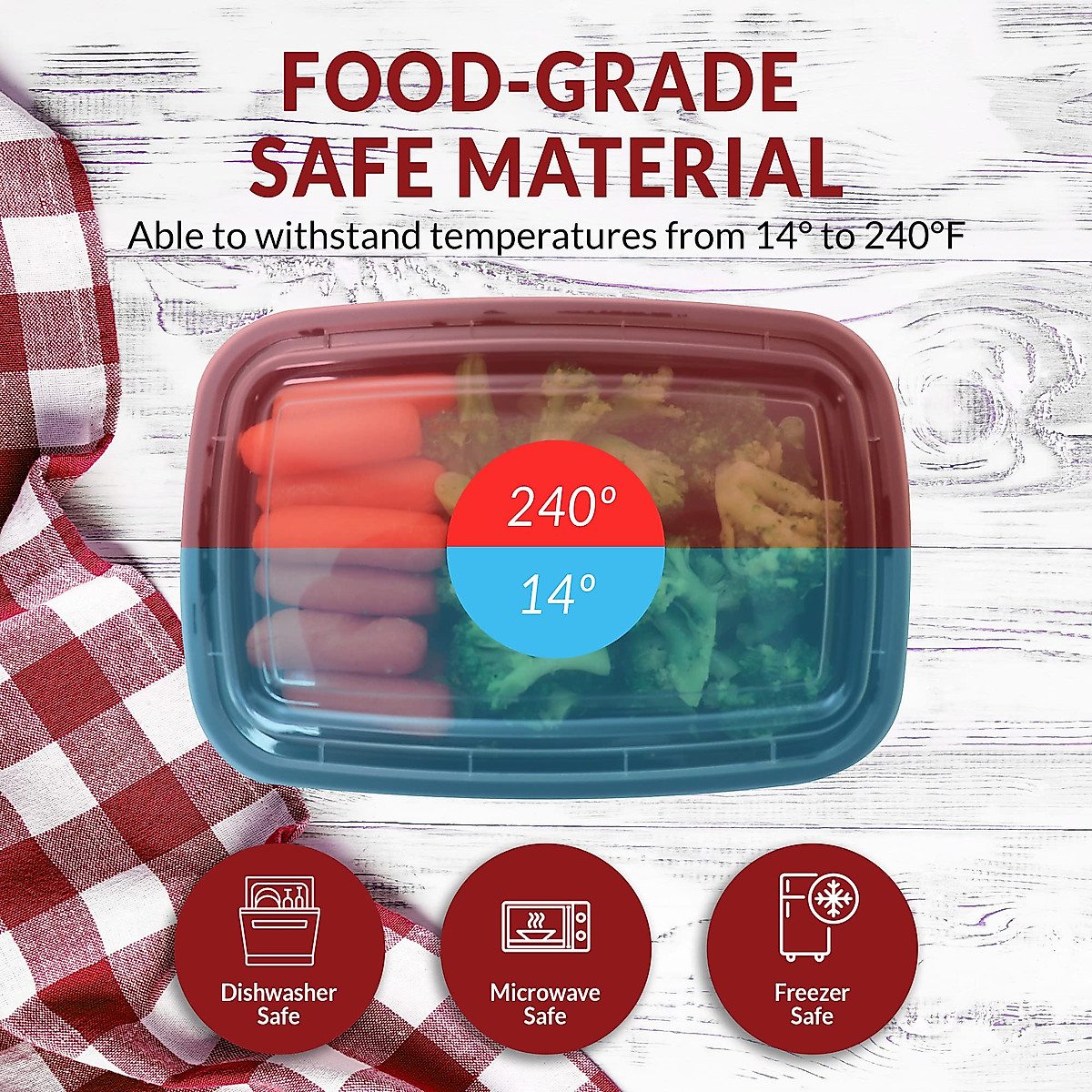 Reli. Meal Prep Containers, 16 oz. | 50 Pack | 1 Compartment Food Container w/Lids | Microwavable Food Storage Containers/To Go | Black Reusable Bento Box/Lunch Box Containers for Food/Meal Prep