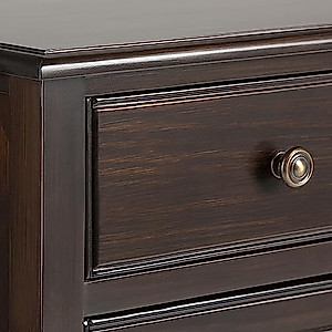 SIMPLIHOME Connaught SOLID WOOD 40 inch Wide Transitional Entryway Storage Cabinet in Dark Chestnut Brown, with 2 Drawers, 2 Doors, Adjustable Shelves