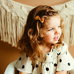 Baby Wisp 5 pc Tiny Hair Bows Newborn Infant Toddler Baby Girl Hair Accessory Hair Clips Gift Set - Sand Castle