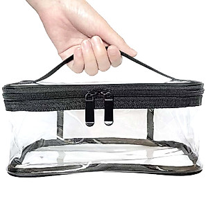 2 Pcs Clear Makeup Bags with Zipper Large Clear Cosmetic Bags for Travel Waterproof Toiletry Bags Transparent Storage Carry Pouch