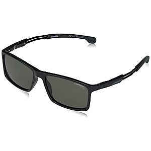 Carrera Men's 4016/S Rectangular Sunglasses, Black/Polarized Gray, 55mm, 16mm