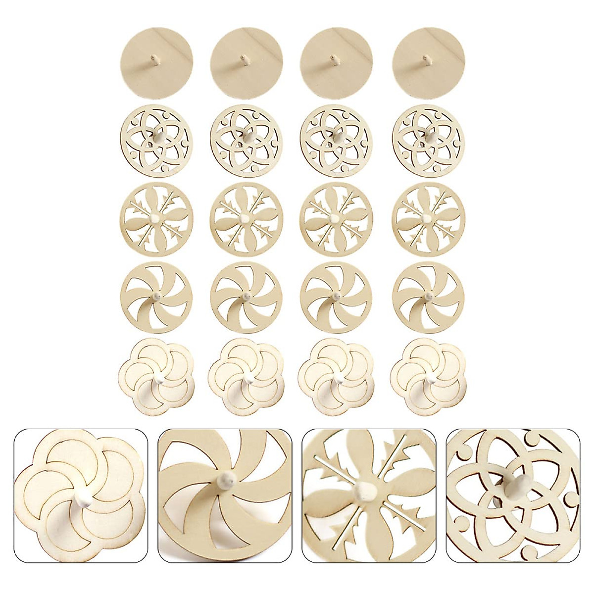 Toyvian 40 Pieces Wooden Wooden Spinning Tops Unfinished Wood Spinning Tops Kids Spinning Tops Toys Spinning Tops DIY