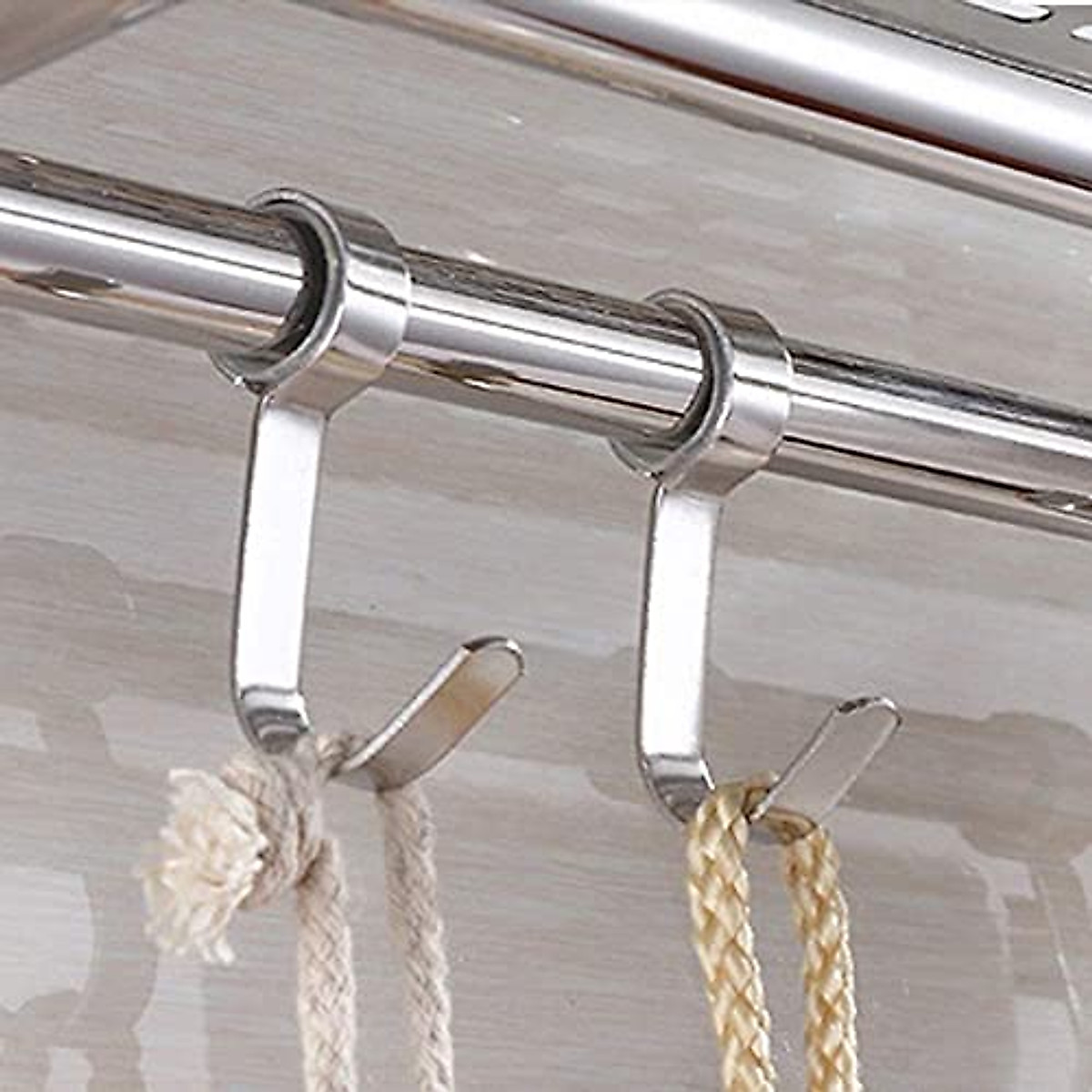 Generic Towel Rack Wall Mounted,Bathroom Wall Mounted Bath Shelf 304 Stainless Steel Storage Holders Multifunctional Rack Kitchen Holder with Hooks Hanging Washbasin Washroom Organiser