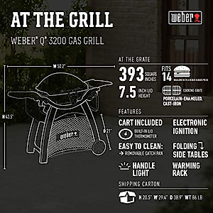 Weber Q3200 Liquid Propane Grill,White