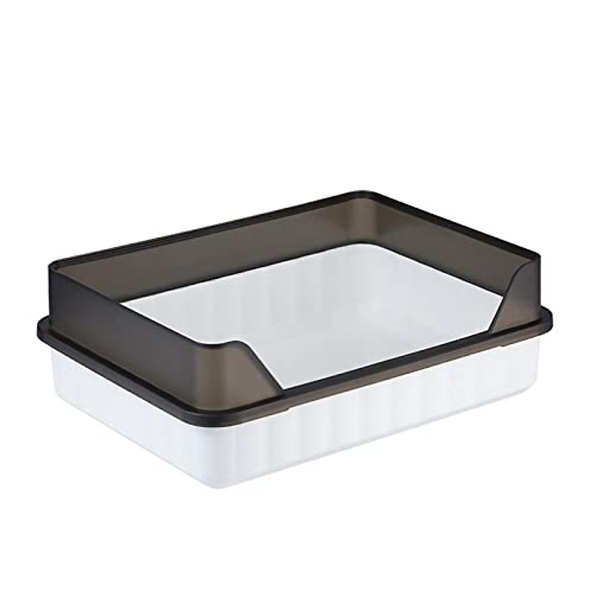 Baoblaze Pet Litter Tray Potty Toilet Litter Pan Detachable Frame Container Splashproof Cats Litter Box for Small Medium Cats, Rabbit, Bunny, Kitten, Gray Black