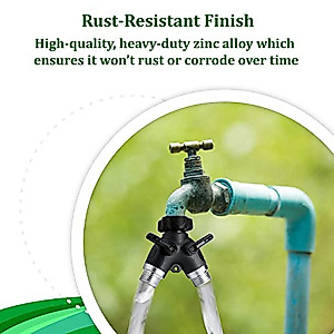 Garden Hose Splitter 2 Way, Heavy Duty Connector Hose Y Splitter with Rubber Washers, Water Splitter Adapter 2 Valves for Garden Hose Spigot Faucet