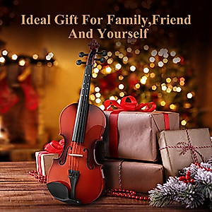 Eastar 1/4 Violin Set for Beginners, Fiddle Quarter Size with Hard Case, Rosin, Shoulder Rest, Bow, and Extra Strings (Imprinted Finger Guide on Fingerboard)， EVA-2