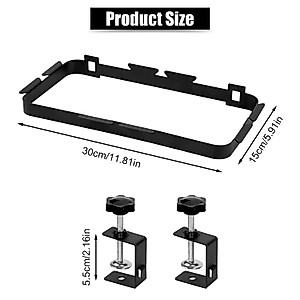 12" x 6" Trash Bag Holder, Stainless Steel Garbage Bag Hook Hanger Rack with Fixing Clamps Stable Trash Bag Stand Rubbish Bags Holder for Cabinet, Camping, RV, Bathroom