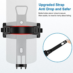 Accmor Bicycle Water Bottle Holder for Bike & Motorcycle, Adjustable Bike Water Bottle Cages with Strap, 360 Degree Rotatable Bottle Holders for Kids Bike Adult Bike,1 Pack