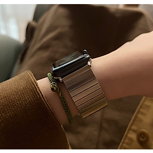 Designed specifically for Apple Watch Ultra 2 49mm Stretchable Elastic Sport Metal bands Compatible with Apple Watch Ultra 49mm Smart Watch stainless steel expansion watchband Silvery