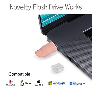 AreTop Fun Flash Drive 32GB, USB2.0 Creative Novelty Miniature Thumb Shape Flash Drive Cool 32GB Thumb Drive Memory Stick Pendrive for Kids Gift