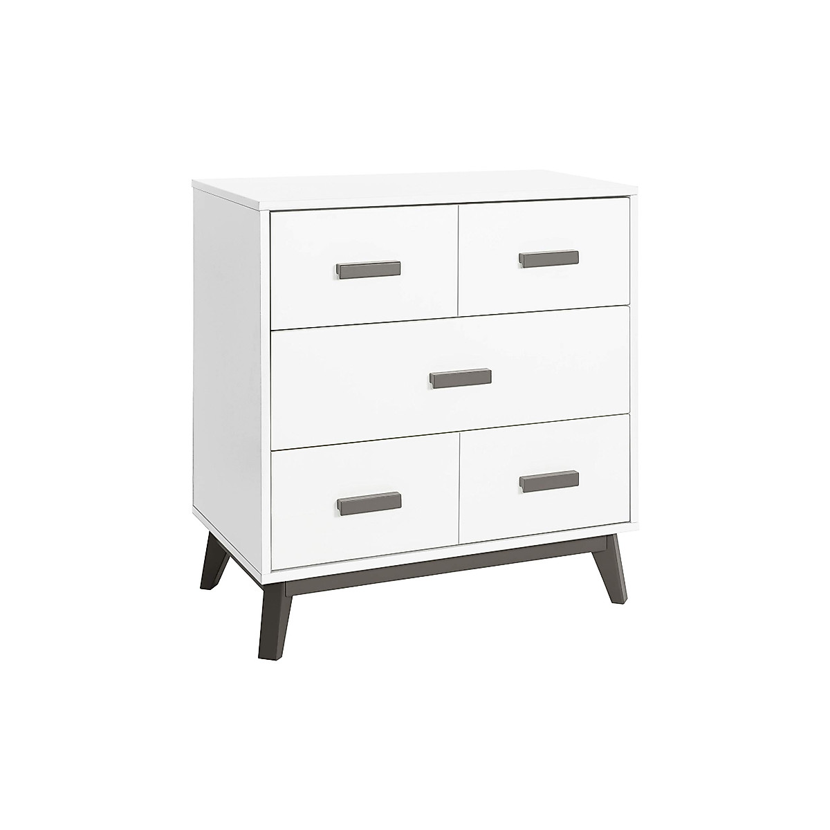 Babyletto Scoot 3-Drawer Changer Dresser with Removable Changing Tray in Slate/White, Greeguard Gold Certified