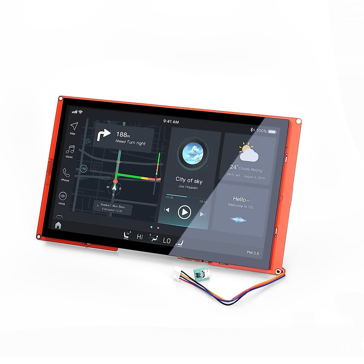 Nextion 10.1″ Intelligent Series HMI Display NX1060P101-011C-I Capacitive LCD-TFT Touch Screen 1024 * 600, Widely Used in Vehicle HMI, 3D Printer, Support Video Audio Animation Play Functions.