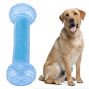 COSMICROWAVE Teether Cooling Chew Toy Teething Toy Freezable Dog Toys Dog Cooling Toys, Cooling Pet Teether Stick for Small Medium Dogs Fetch Food Relieve Dental Discomfort (Barbell Type)