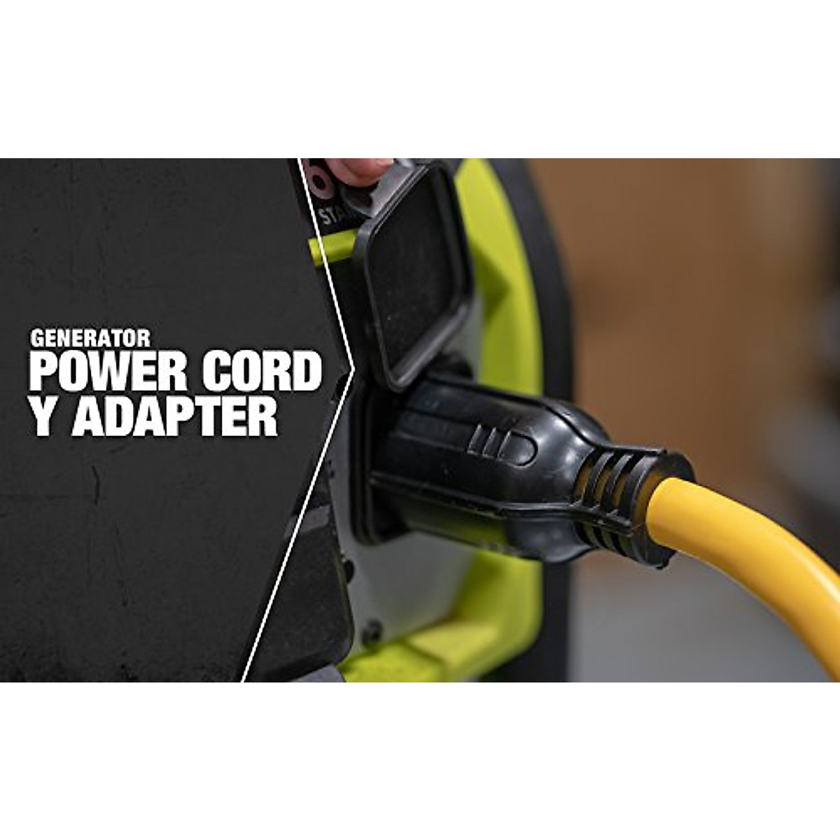 Coleman Cable 01934 3-Feet Generator Power Cord Adapter, 10/4 Splitter Y Adapter, L14-30P to (2) 10/3 Lighted 5-20R