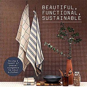 MEEMA Kitchen Towels and Dishcloths, Ecofriendly Upcycled Cotton Set of 4, Large 20 x 28 in Super Absorbent Premium Weave, Toallas de cocina