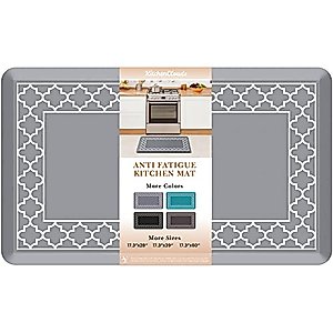KitchenClouds Kitchen Mat Anti Fatigue, Cushioned Comfort Rugs 17.3"x 28" Grey Floor Mat Non-Slip, Waterproof Standing Desk Mat for Kitchen Floor, Home, Office, Laundry