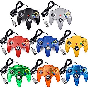 2 Pack Classic N64 Controller, suily Retro N64 Gaming Wired Gamepad Joystick Controller-Plug & Play (Non USB Version)