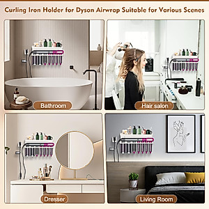 Holder Storage Stand Rack Wall Mount for Airwrap Curling Iron Accessories,Bathroom Organizer Holder for Airwrap,No Drilling Installation (Brilliant white) for Halloween