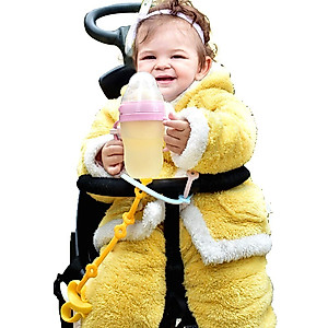 SMAUTOLIFE Toy Safety Straps 4PK Stretchable Silicone Pacifier Clips Baby Toddler Teether Bottle Harness Straps for Strollers,High Chair,Shopping Cart,Cribs,Exersaucer