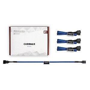 Noctua NA-SEC1 chromax.Blue, 3-Pin/4-Pin Extension Cables (30cm, Blue)