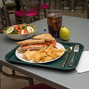 CFS CT101408 Cafe Standard Plastic Cafeteria/Fast Food Tray, NSF Certified, BPA Free, 14" Length x 10" Width, Forest Green (Pack of 24)